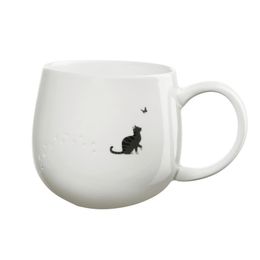 Asa Kaffeebecher Magu, Wei&szlig; Hochglanz, Keramik, Katze, 400 ml, 9.5 cm, Kaffee & Tee, Tassen, Kaffeebecher