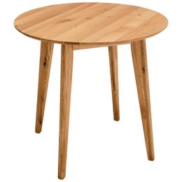 Cantus Esstisch, Eiche, Holz, Wildeiche, massiv, rund, konisch, 76 cm, Esszimmer, Tische, Esstische, Esstische rund