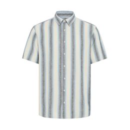 Blend Button Up Shirt ' BHBobby Linen Mix ' male Blue size M