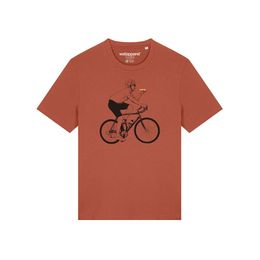 Watapparel Shirt 'Fahrrad und Pizza' male Red size M