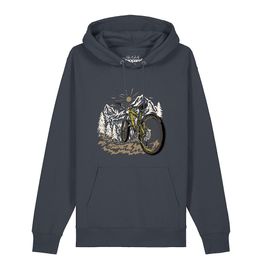 Watapparel Sweatshirt 'Mountainbike und Berge' male Grey size XXXL