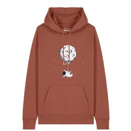 Watapparel Sweatshirt 'Funny Spaceman' male Brown size XS