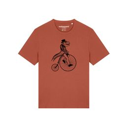 Watapparel Shirt 'T-Rex auf Fahrrad' male Orange size S