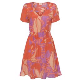 Lascana Sommerkleid Damen Gr&ouml;&szlig;e 40 lila / orange / hellorange