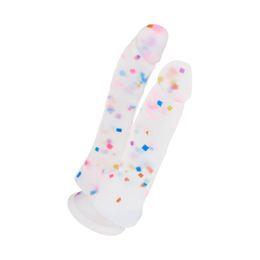 EIS Silikon-Doppeldildo mit Konfetti, 17,5 cm