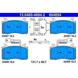 ATE Bremsbelagsatz, Scheibenbremse 13.0460-4894.2 vorne rechts links mit Zubeh&ouml;r f&uuml;r FIAT 77367677