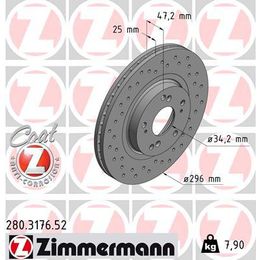 Zimmermann Bremsscheibe SPORT COAT Z 280.3176.52 vorne rechts links Gelocht 296mm f&uuml;r HONDA 45251-TL1G01 45251-TL1G00