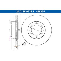 ATE Bremsscheibe 24.0128-0335.1 vorne rechts links bel&uuml;ftet 319,0mm f&uuml;r TOYOTA 43512-0K101 43512-0K100 43512-0K090