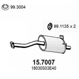 Asso Endschalld&auml;mpfer 15.7007 f&uuml;r HONDA 18030S03E40 18030S03E40HE