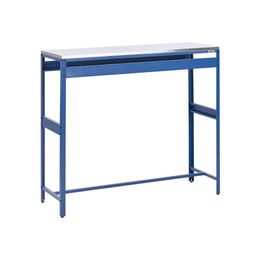 Beliani Stehtisch MAENZA in Blau/Silber - (W) 40 x (H) 105 x (L) 120 cm | Gr.: onesize
