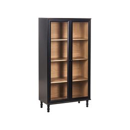 Beliani Vitrine TINGLEDALE in Schwarz/Braun - (W) 80 x (H) 151 x (L) 40 cm | Gr.: onesize