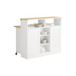 sobuy Sideboard in Wei&szlig; und Natur - (B)110 x (H)97 x (T)66cm | Gr.: onesize