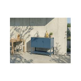 Beliani Gartenk&uuml;che MAENZA in Blau/Silber - (W) 120 x (H) 127 x (L) 60 cm | Gr.: onesize