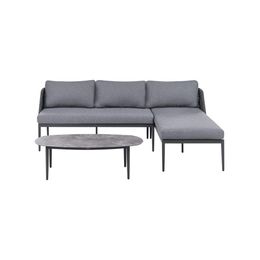 Beliani 2-tlg Lounge Set LEFFE in Grau | Gr.: onesize