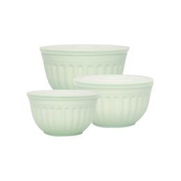 GreenGate Kunststoff Schalenset ALICE PALE GREEN Gr&uuml;n mit Deckel 3er Set | Gr.: onesize
