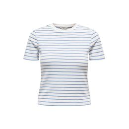Only T-Shirt 1er Pack in Wei&szlig;/Blau | Gr.: L
