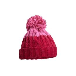 Yuhu Winterm&uuml;tze mit Fleecefutter, Strick-M&uuml;tze mit Bommel f&uuml;r Damen in Pink | Gr.: onesize