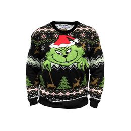 miscellaneous Pullover Grinch Sweater Ugly Christmas in Schwarz | Gr.: XXXL