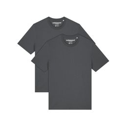 wat? Apparel T-Shirt 2er Multipack Bio Basic T-Shirt Anthracite in Grau | Gr.: 52