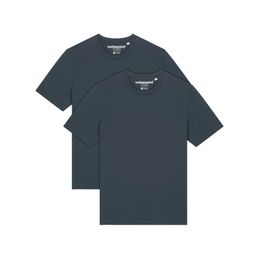 wat? Apparel T-Shirt 2er Multipack Bio Basic T-Shirt India Ink Grey in India Ink Grey | Gr.: 48