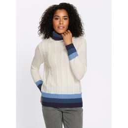 Sieh an! Rollkragen-Pullover in ecru-marine | Gr.: 38