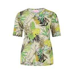 Betty Barclay Basic Shirt mit Blumenprint in Green /Khaki | Gr.: 36
