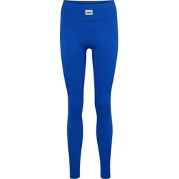 Hummel Leggings "Pulse Seamless Rib Mw Tights" in Blau | Gr.: S