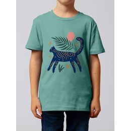 wat? Apparel T-Shirt Love and flex in Teal Monstera | Gr.: 110/116