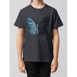 wat? Apparel T-Shirt Crystal Butterfly in Grau | Gr.: 152-164