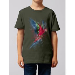 wat? Apparel T-Shirt Papagei in Khaki | Gr.: 134-146