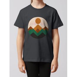 wat? Apparel T-Shirt Geometric Landscape 2 in Grau | Gr.: 110/116