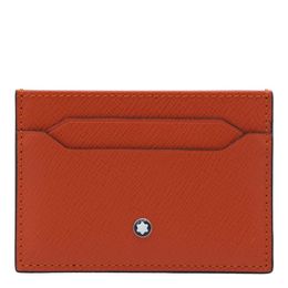 Montblanc Portemonnaies - Compact Black Wallet With Smooth Finish And Card S - Gr. unisize - in Orange - f&uuml;r Damen