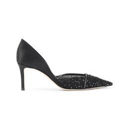Giorgio Armani Hohe Schuhe - Pointed-Toe Black Pumps With Pleated Design And Sp - Gr. 38 (EU) - in Schwarz - f&uuml;r Damen