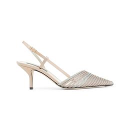 Giorgio Armani Hohe Schuhe - Pointed Toe Pumps With Textured Woven Pattern And - Gr. 40 (EU) - in Grau - f&uuml;r Damen