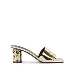 Givenchy Sandalen - Gold Calf Leather Sandals With Textured Block Heel - Gr. 38 (EU) - in Beige - f&uuml;r Damen