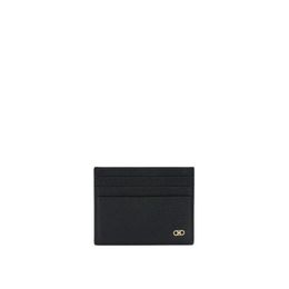 Salvatore Ferragamo Portemonnaies - Textured Leather Wallet With Elegant Gold-Tone Acc - Gr. unisize - in Schwarz - f&uuml;r Damen