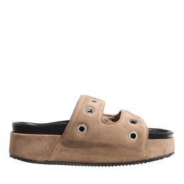 INUIKII Slipper & Pantoletten - Suede Studs - Gr. 37 (EU) - in Taupe - f&uuml;r Damen