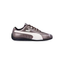 Puma Low-Top Sneaker - Speedcat Metallic Leather Sneakers - Gr. 7_5 - in Grau - f&uuml;r Damen