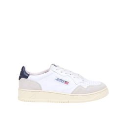 Autry Low-Top Sneaker - Sneakers In Leather And Suede Color White And Blue - Gr. 43 (EU) - in Wei&szlig; - f&uuml;r Damen