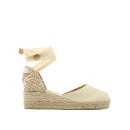 Castaner Sandalen - Beige Cotton Espadrilles With Woven Heel And Ankle - Gr. 36 (EU) - in Beige - f&uuml;r Damen