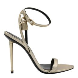Tom Ford Sandalen - Metallic Gold Stiletto Sandals - Gr. 36 (EU) - in Beige - f&uuml;r Damen