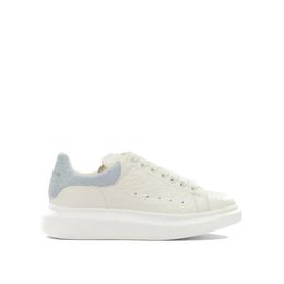 Alexander McQueen Low-Top Sneaker - Textured Leather Sneakers With Contrasting Heel Ta - Gr. 41,5 (EU) - in Wei&szlig; - f&uuml;r Damen