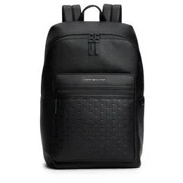 Cityrucksack Tommy Hilfiger "TH MODERN BACKPACK", Gr. B/H/T: 33cm x 43cm x 15cm, schwarz, Lederimitat, Rucks&auml;cke Cityrucksack, Unisex Freizeitrucksack, Gesch&auml;ftsrucksack mit Tragegriff