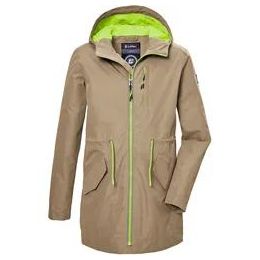 Parka Killtec "KOS 148 GRLS PRK", M&auml;dchen, Gr. 128, beige (sand), Obermaterial: 100% Polyester;Futter: 100% Polyester, Jacken Parka, Wind- und wasserdichter Parka mit reflektierenden Elementen