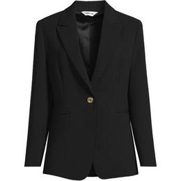 LANDS' END Cr&ecirc;pe-Blazer, Damen,  Schwarz, Polyester, by Lands' End