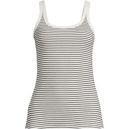 LANDS' END Ripp-Tanktop, Damen,  Wei&szlig;, Elasthan/Baumwoll-Mischung, by Lands' End