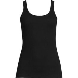 LANDS' END Ripp-Tanktop, Damen,  Schwarz, Elasthan/Baumwoll-Mischung, by Lands' End