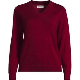 LANDS' END Pullover aus Baumwolle/Seidenmix, Damen,  Rot, Baumwolle/Seide/Nylon, by Lands' End