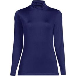 LANDS' END Funktionsshirt mit Rollkragen THERMASKIN, Damen,  Blau, Polyester-Mischung, by Lands' End
