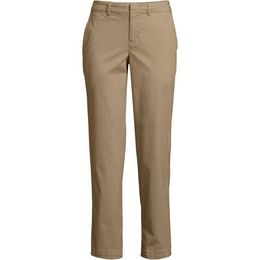 LANDS' END 7/8-Chinos mit geradem Bein Mid Waist, Damen,  Braun, by Lands' End